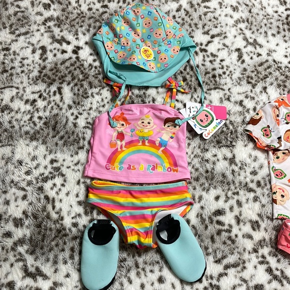 Swim | Coco Melon Bathing Suit With Hat And Swim Shoes | Poshmark